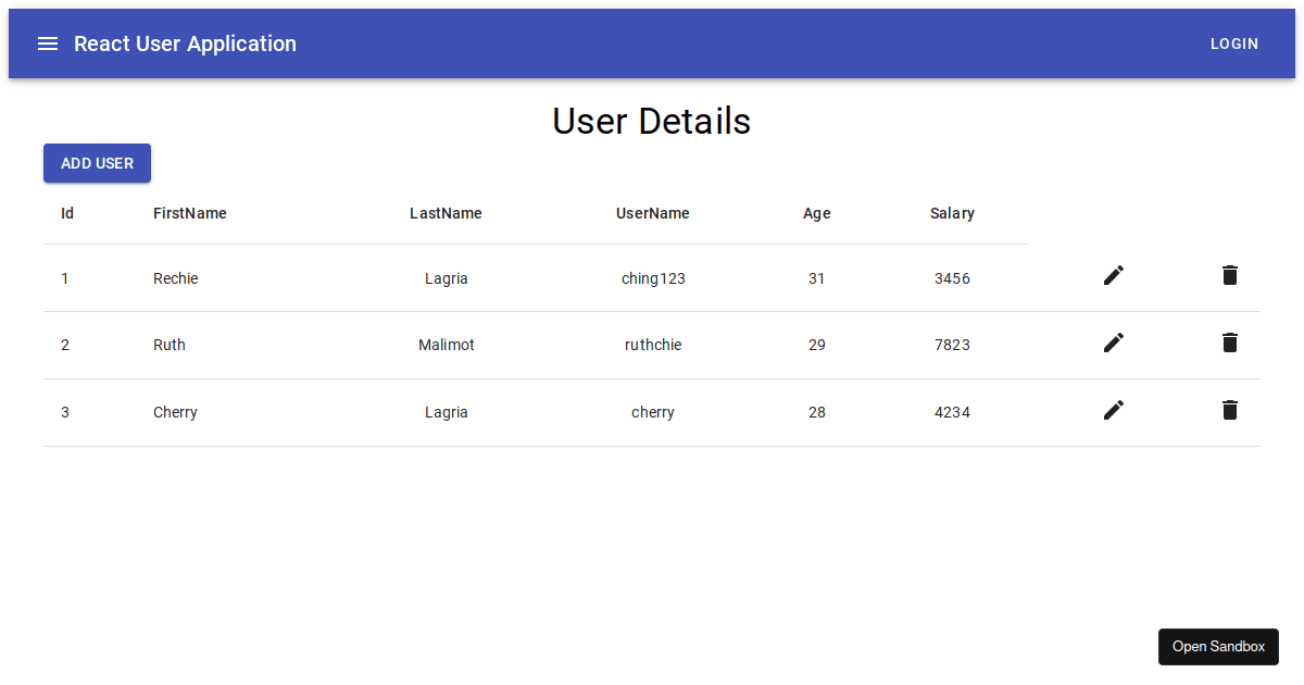 UserForm - Codesandbox