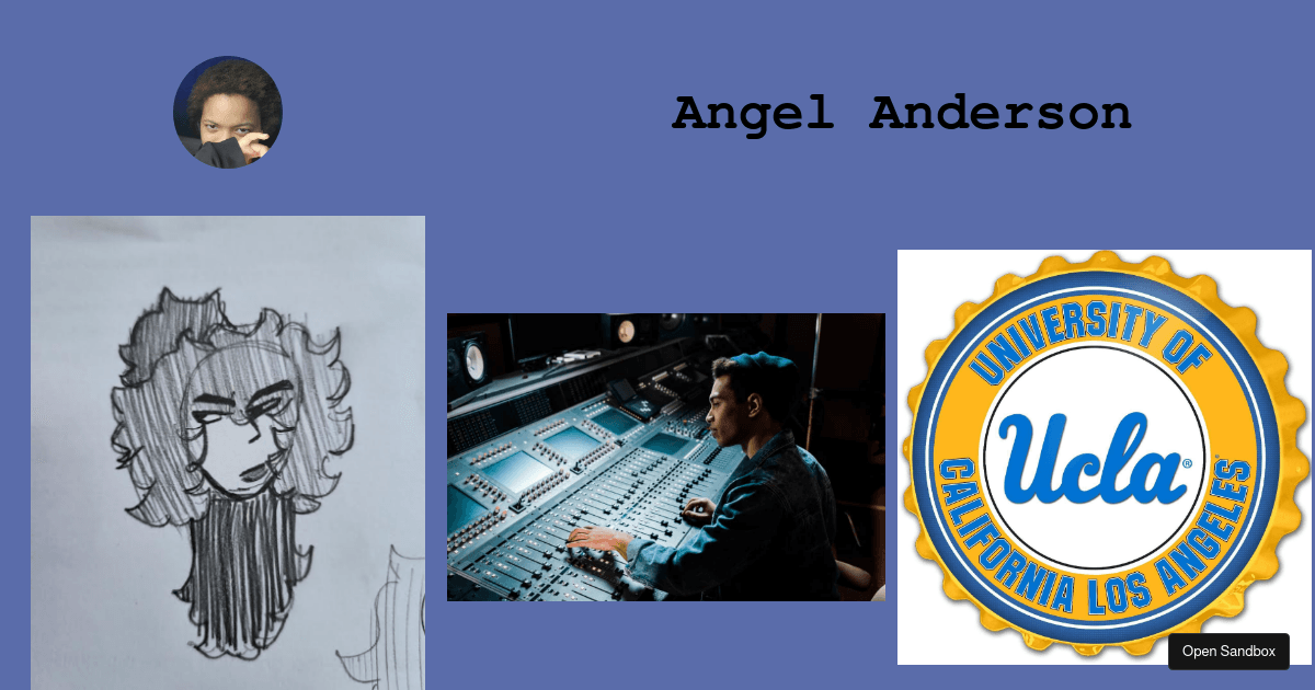 Angel Anderson Web Page with Img!!! (forked) - Codesandbox