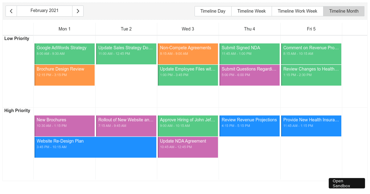 Timelines - DevExtreme Scheduler - Codesandbox