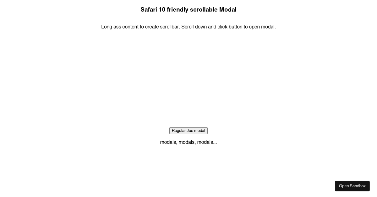 React Modal scrollable - Codesandbox