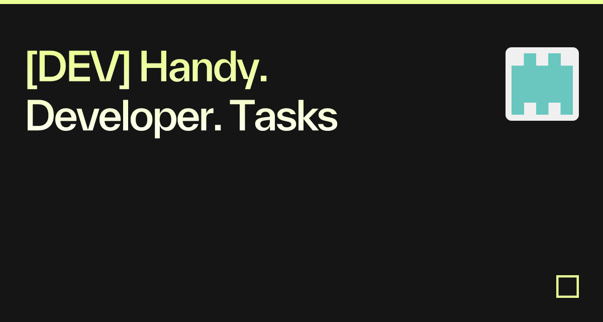[DEV] Handy. Developer. Tasks - Codesandbox