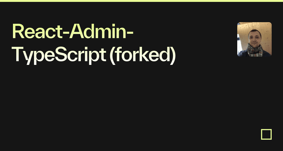 React Admin Typescript Forked Codesandbox