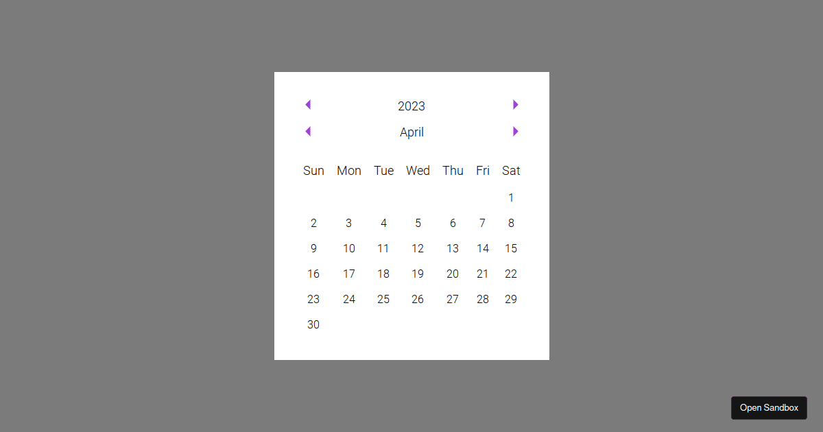 react calendar - Codesandbox