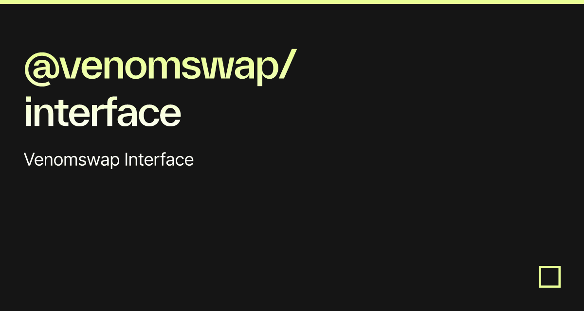 @venomswap/interface - Codesandbox