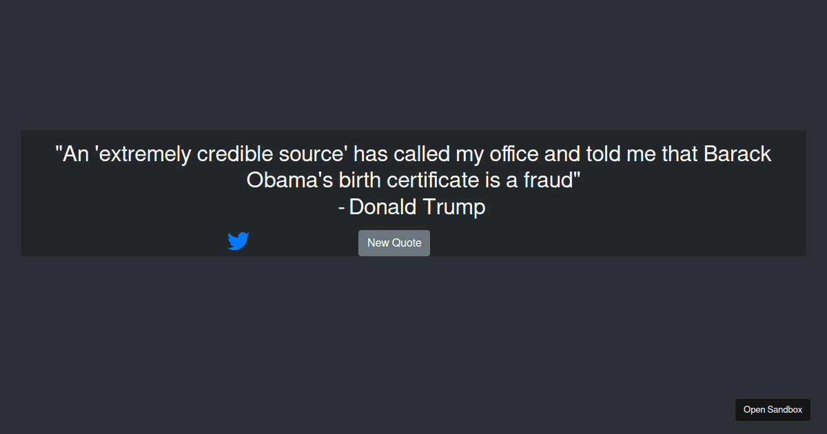 Trump Quote Generator - Codesandbox