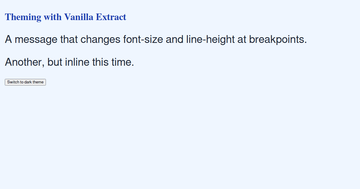 Vanilla Extract Theming - Codesandbox