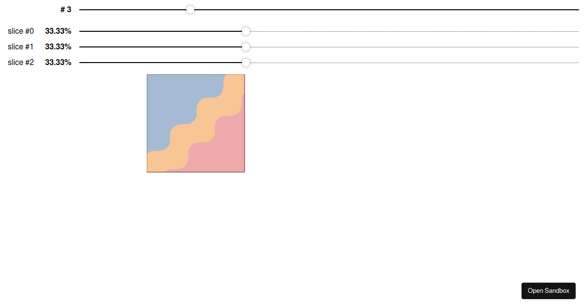 stacked slices with sliders - Codesandbox