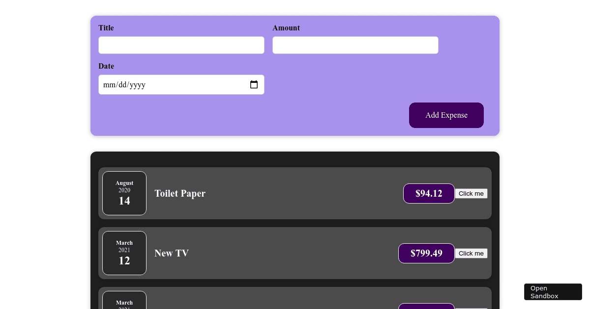 expensetracker - Codesandbox