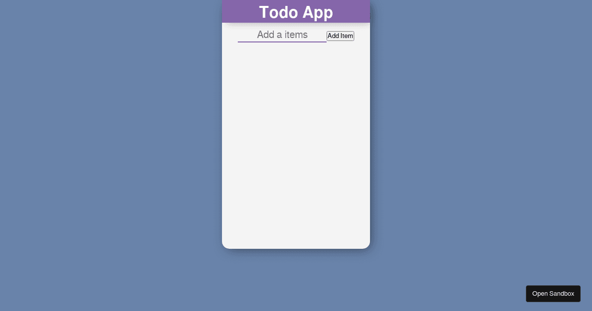 Todo App React Codesandbox