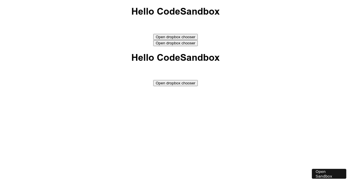 dropbox - Codesandbox