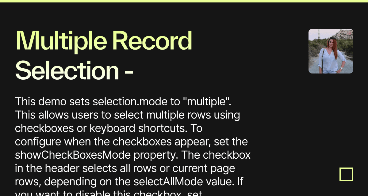 Multiple Record Selection - DevExtreme Data Grid (forked) - Codesandbox