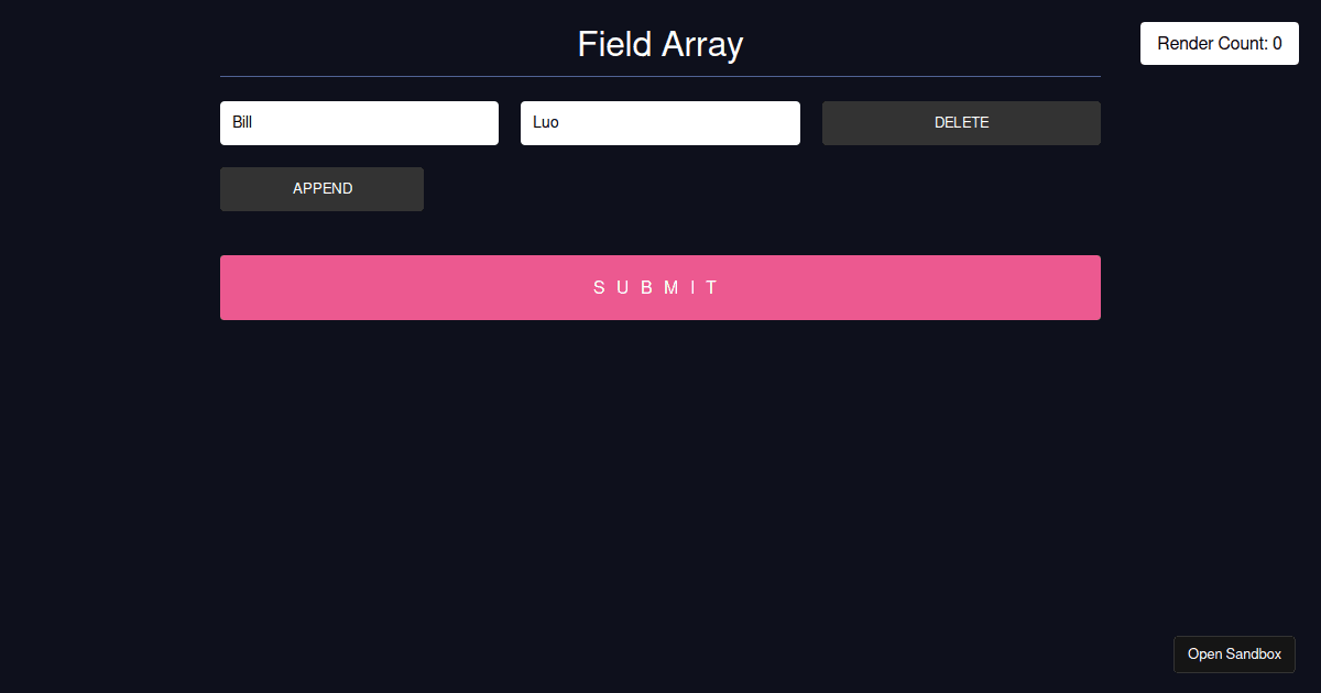 React Hook Form Usefieldarray Rules Forked Codesandbox