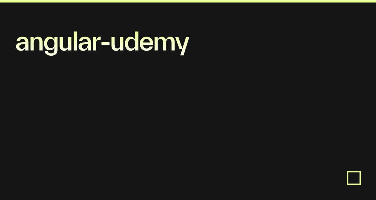 Angular Udemy Codesandbox