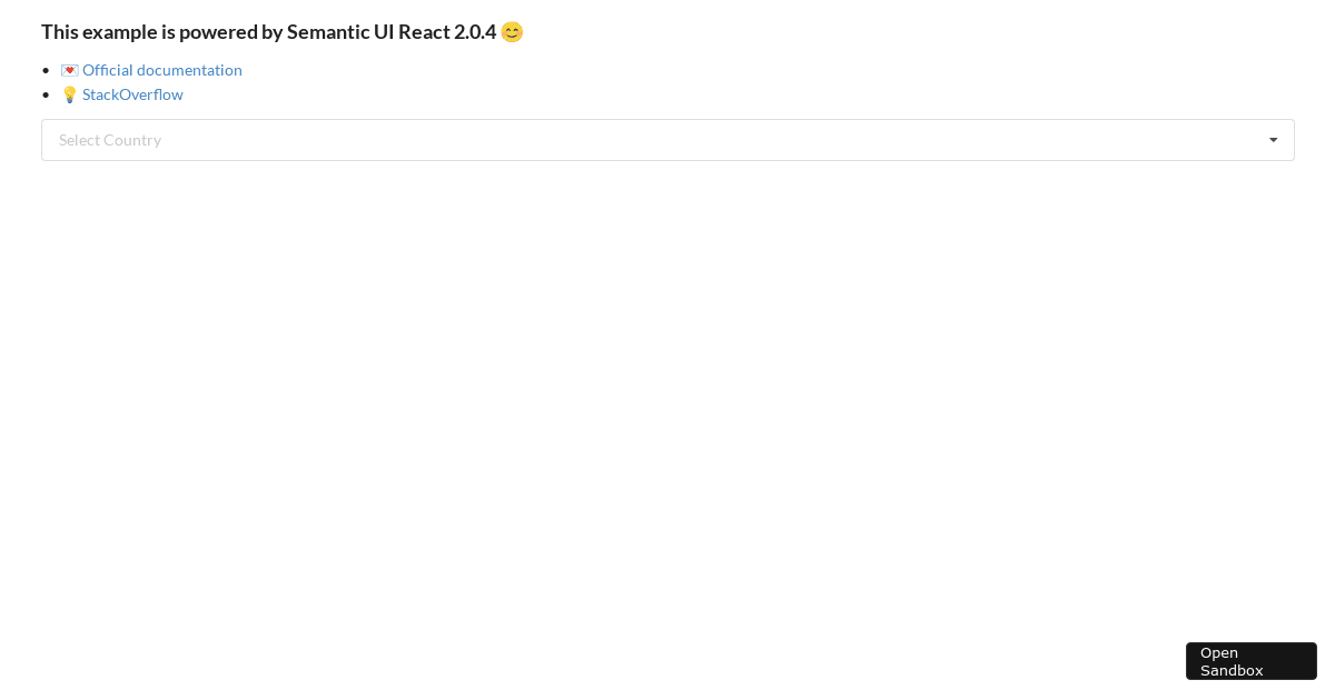 Semantic Ui Example Forked Codesandbox