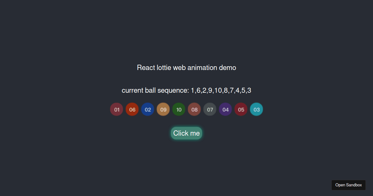 React Lottie Web Animation Demo Codesandbox