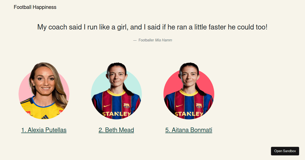 football-happiness - Codesandbox