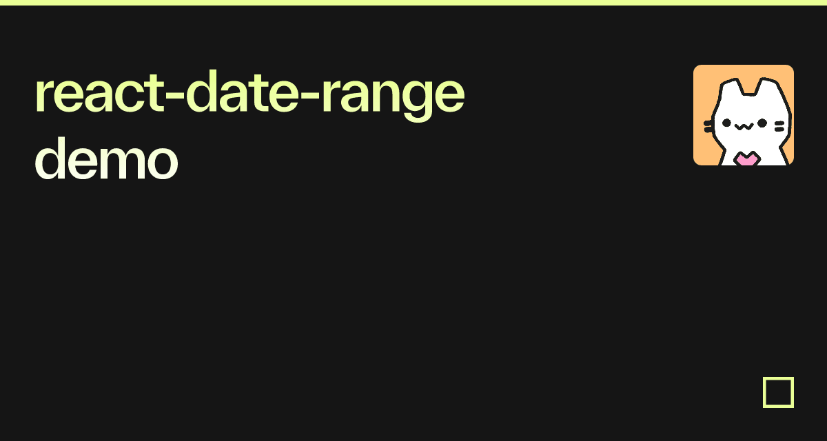 React Date Range Demo Codesandbox