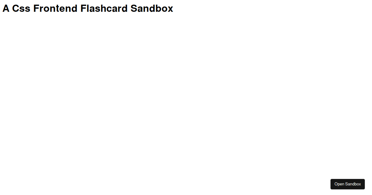 Css Frontend Flashcard Template Codesandbox