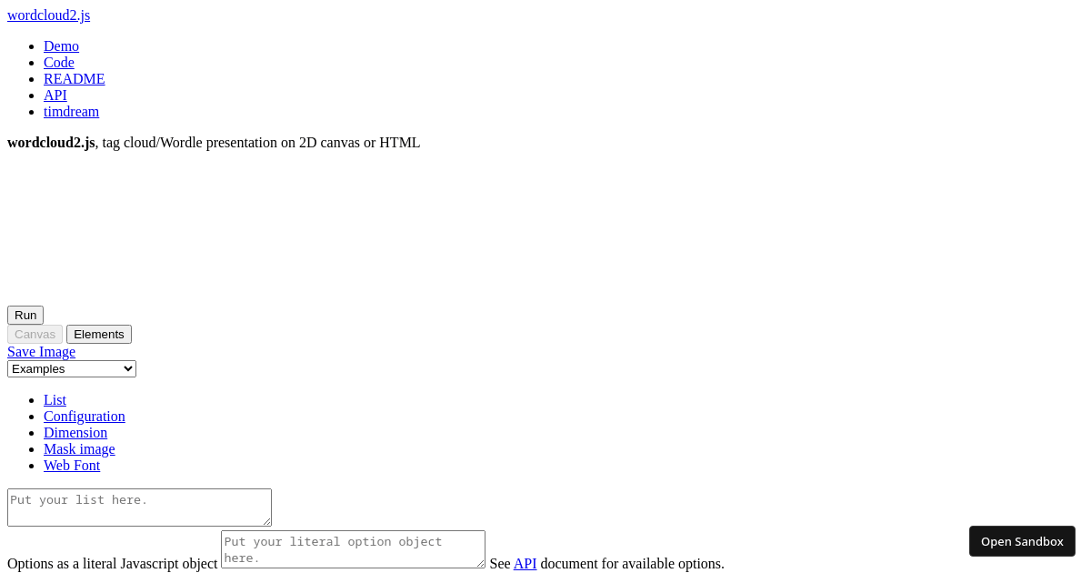 wordcloud - Codesandbox