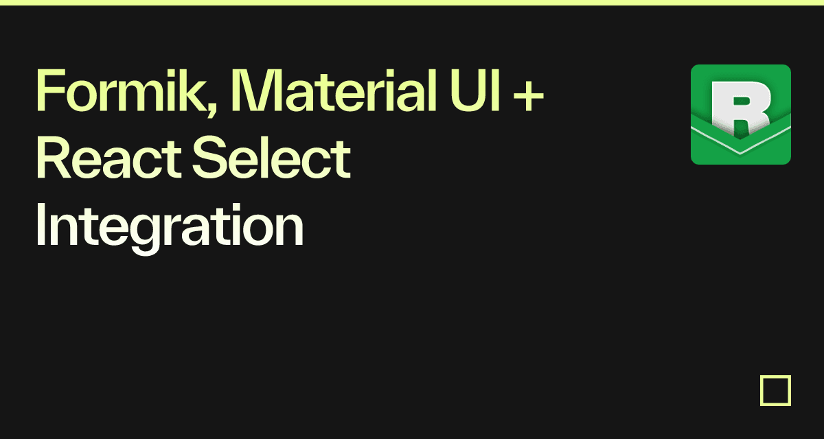Formik, Material UI + React Select Integration - Codesandbox Formik, Material UI + React Select Integration - Codesandbox