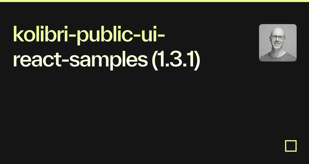 kolibri-public-ui-react-samples (1.3.1) - Codesandbox