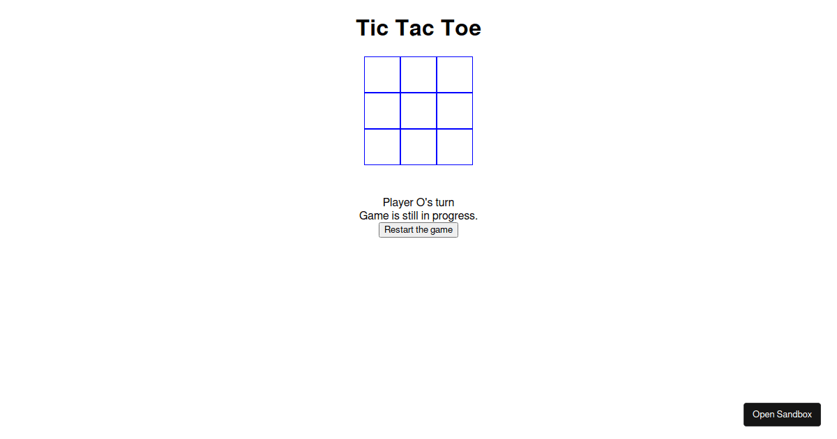 Tic Tac Toe - Codesandbox