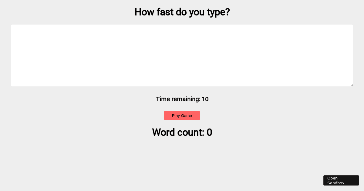 speed-typing-game - Codesandbox