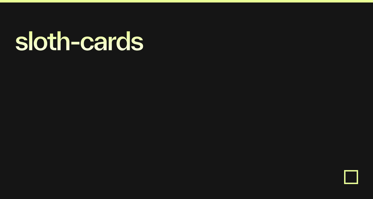 sloth-cards - Codesandbox