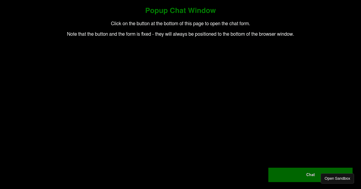 Pop-Up Chat Window - Codesandbox