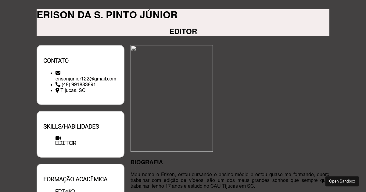 curriculo - Codesandbox