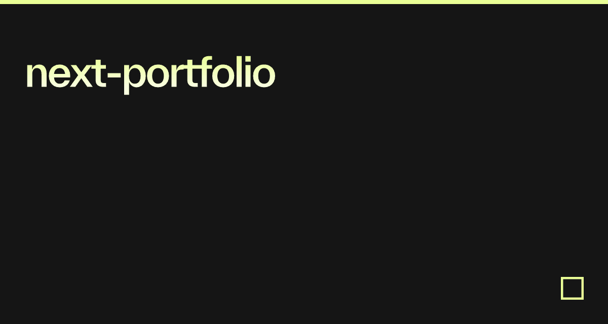 next-portfolio - Codesandbox