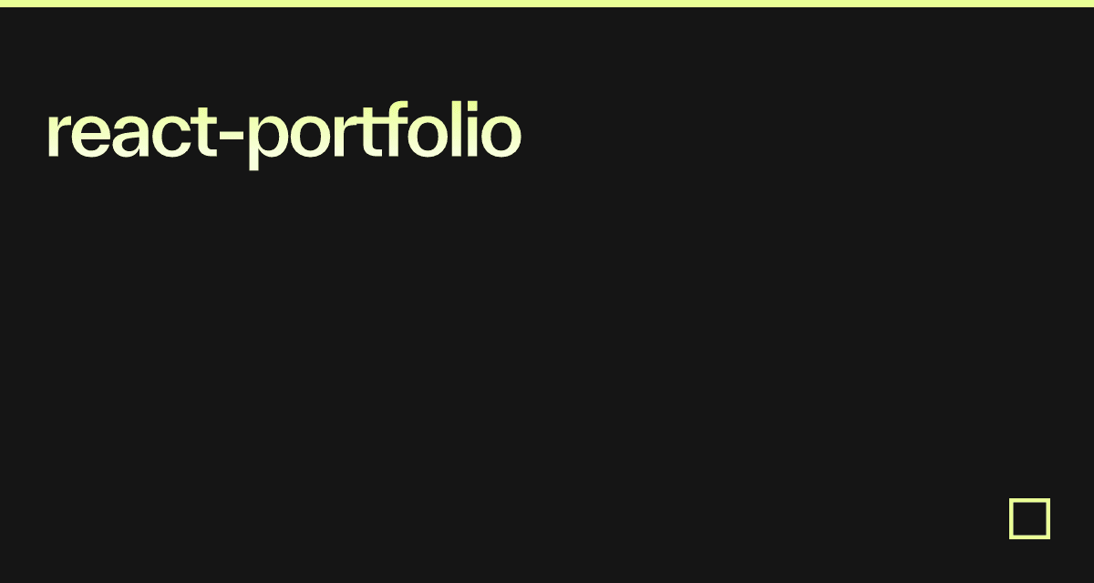 react-portfolio - Codesandbox