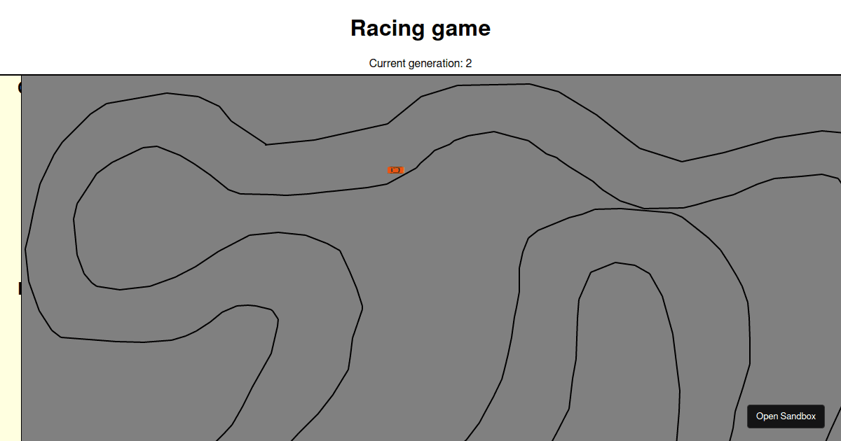 Racing Game - Neural Network AI - Codesandbox