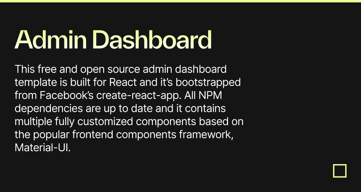 Admin Dashboard - Codesandbox
