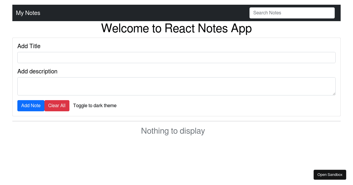 React Codesandbox