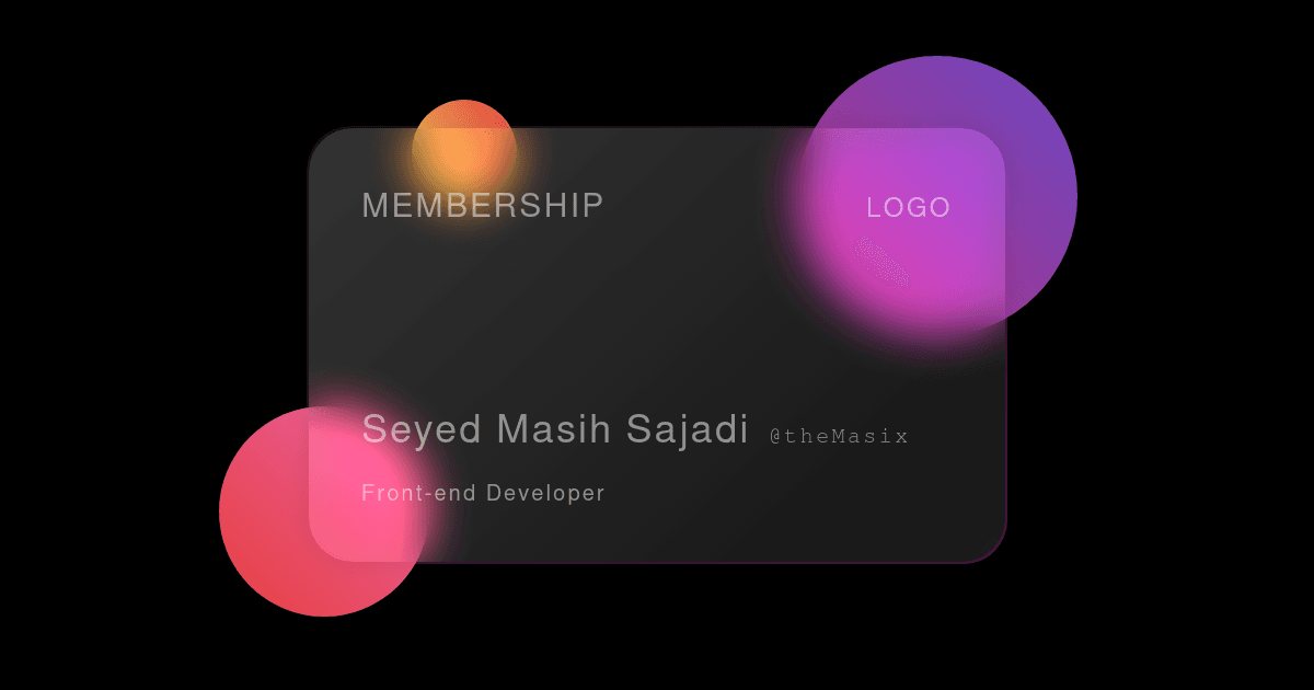 Glassmorphic card using Tailwind and plain css - Codesandbox