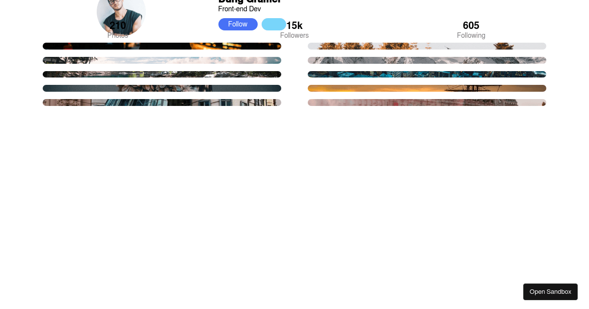 Instagram Basic - Codesandbox