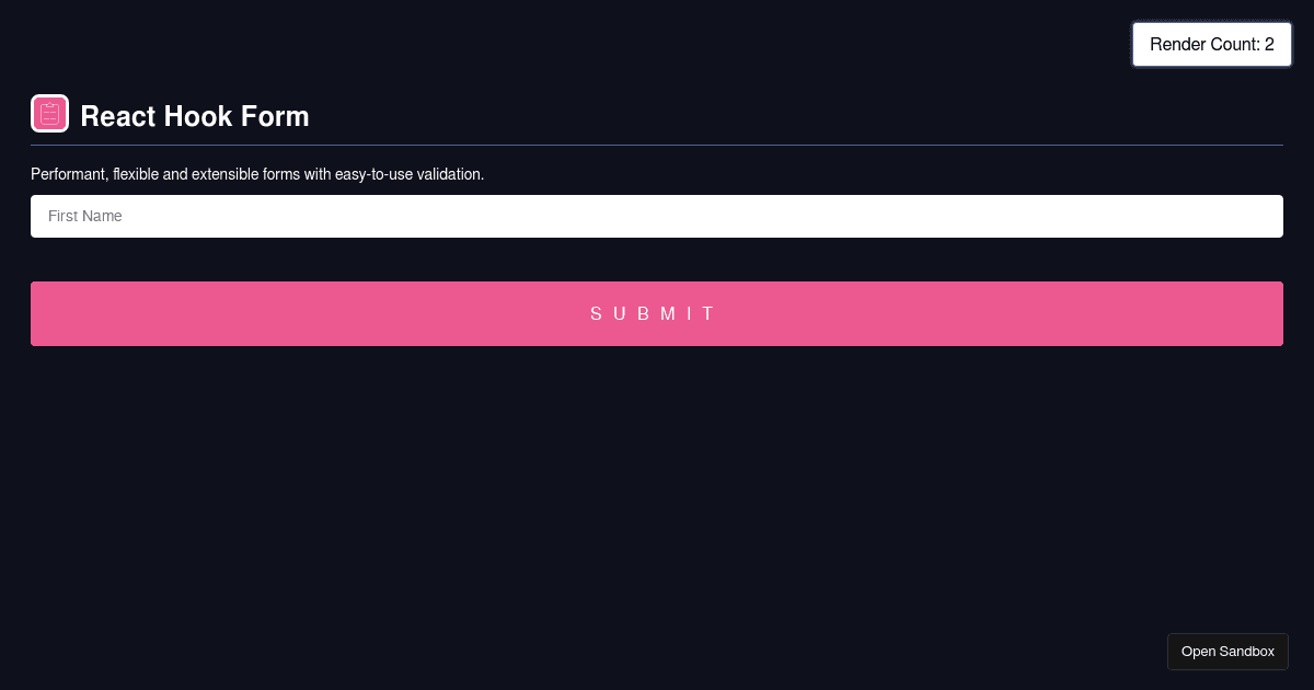 React Hook Form V7 Js Template Codesandbox