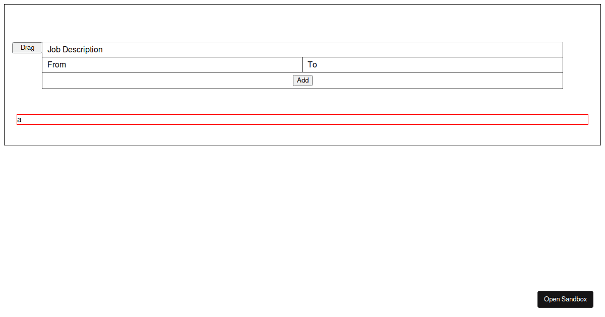 Drag And Drop Codesandbox 