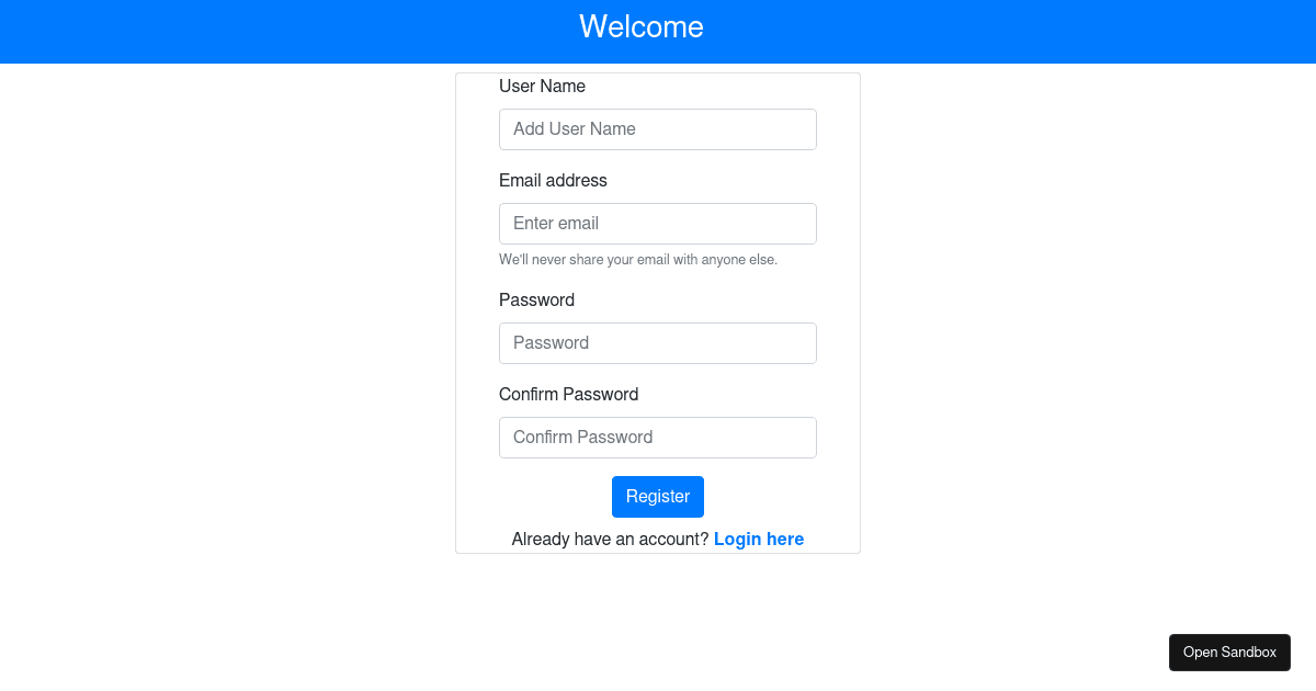 login-registration-forms - Codesandbox