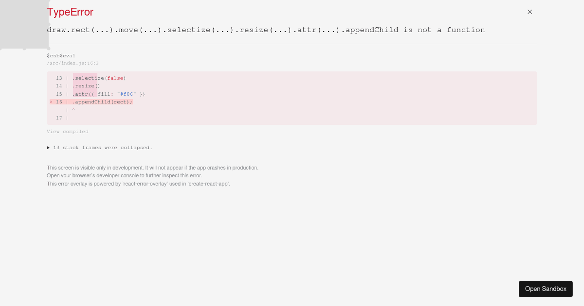 SVG.js (forked) - Codesandbox