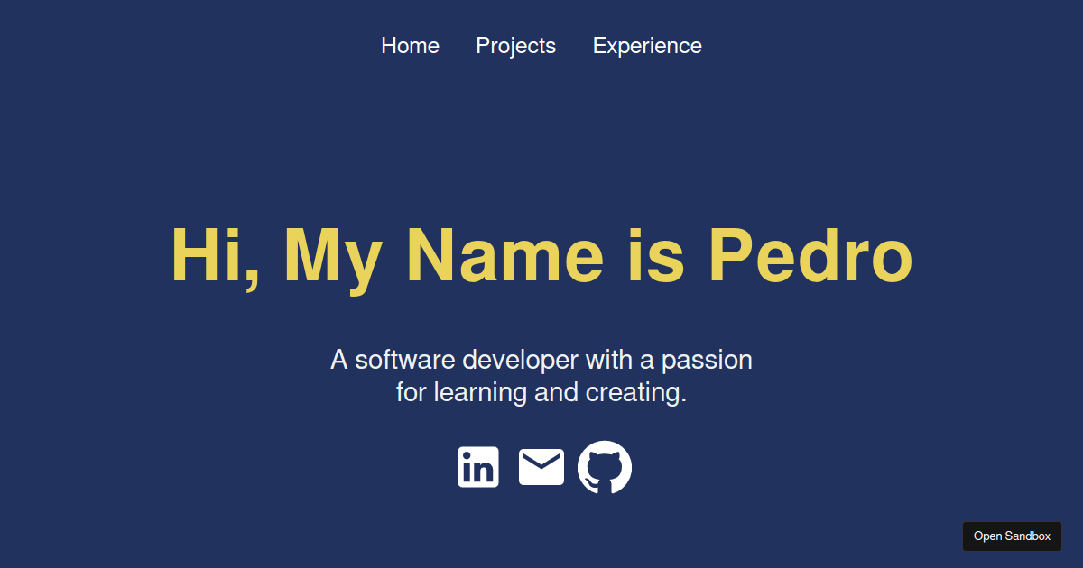 machadop1407/react-personal-portfolio-website - Codesandbox