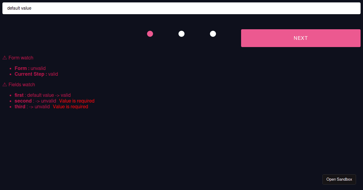 React Hook Form - form extended - Codesandbox