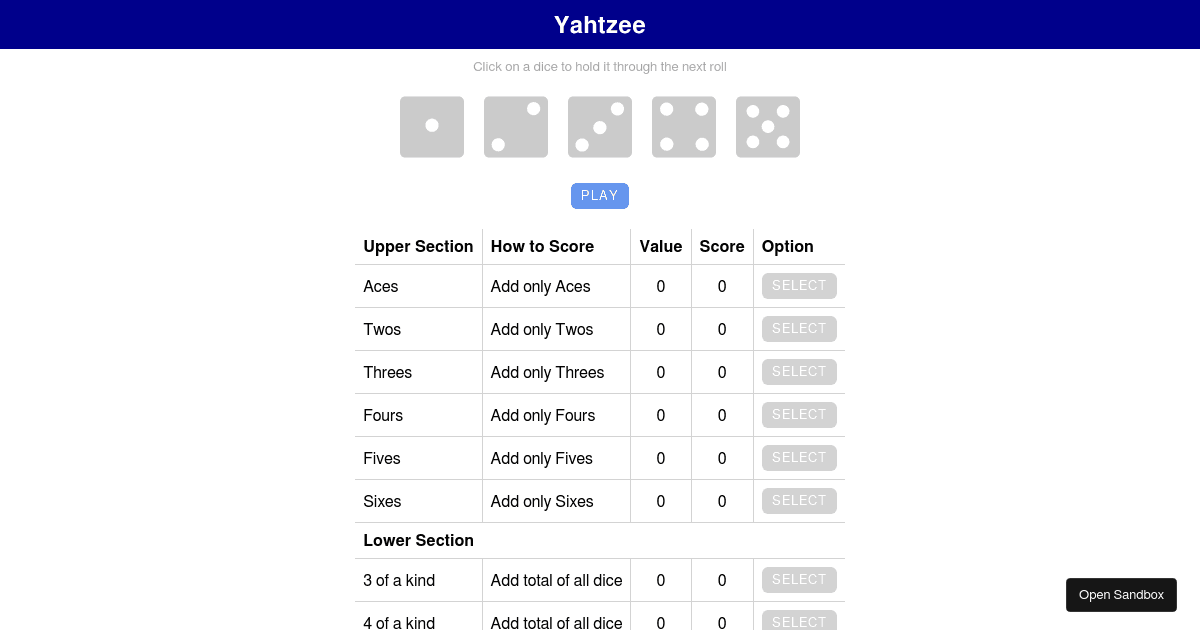 yahtzee-app - Codesandbox