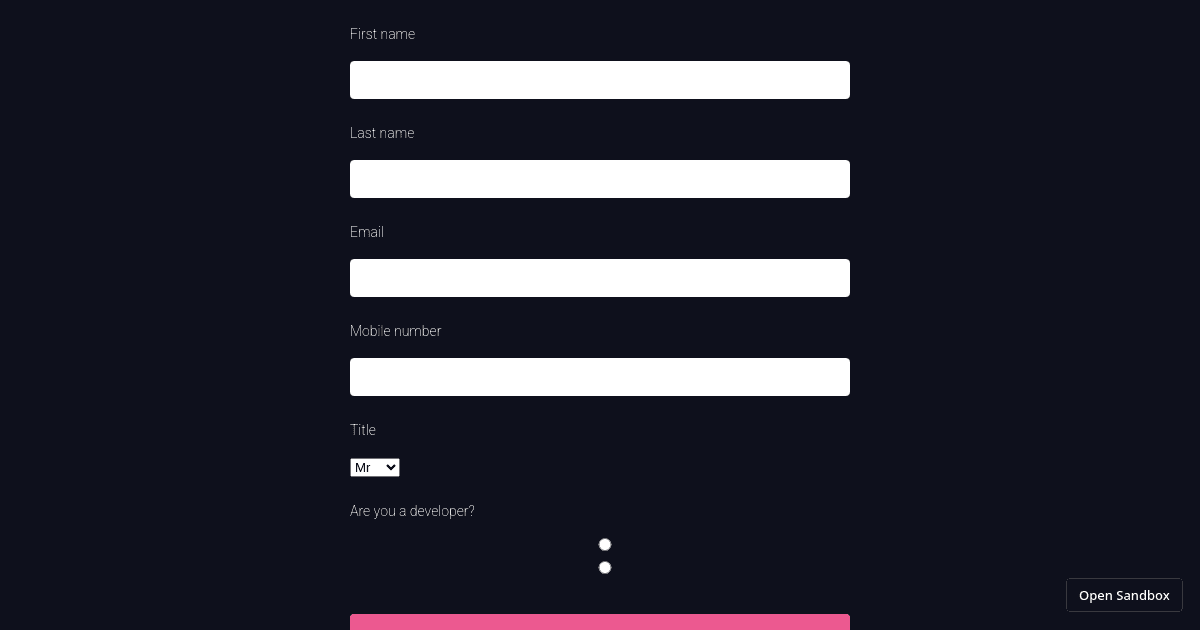 React Hook Form - Basic Validation (forked) - Codesandbox