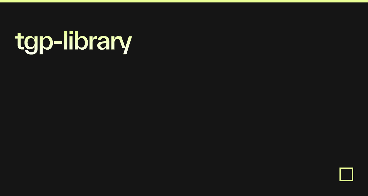 tgp-library - Codesandbox