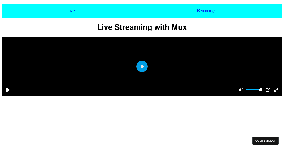 Live Streaming with MUX - Codesandbox