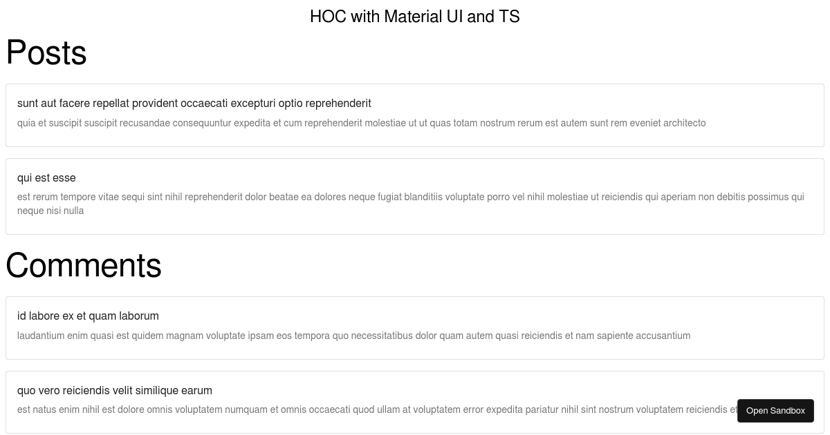 HOC-with MaterialUI TS - Codesandbox