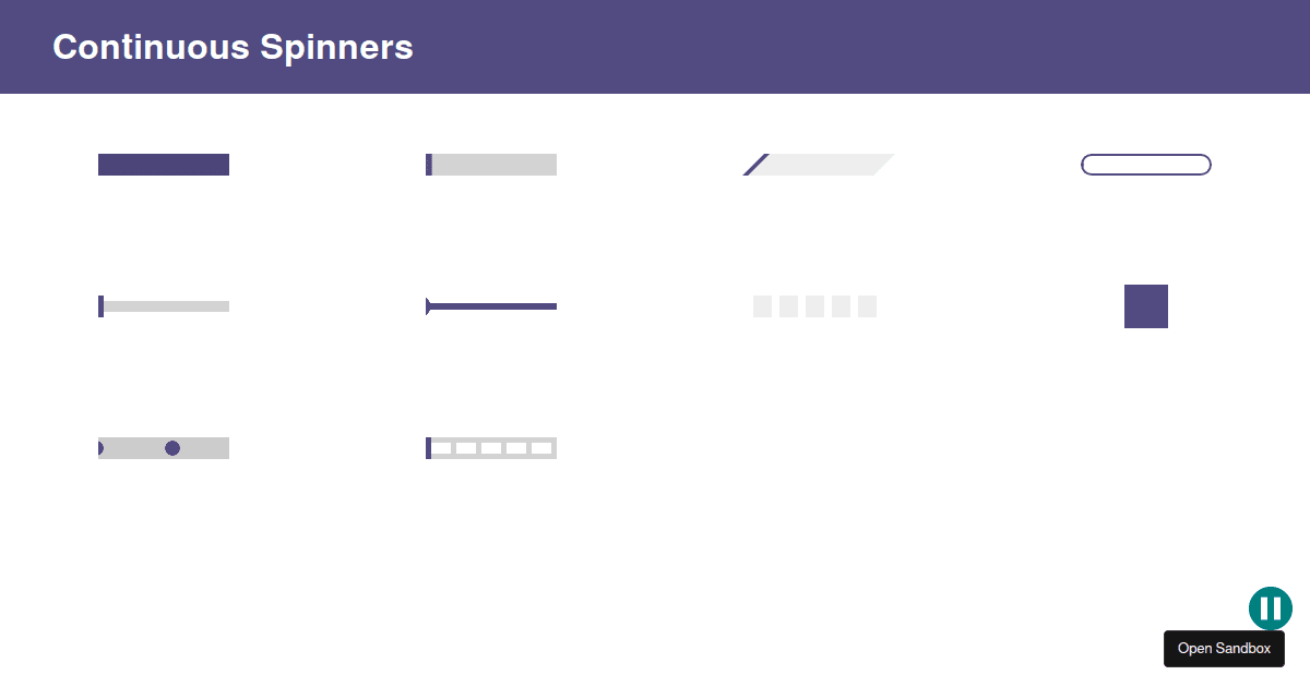 Continuous Spinners - Codesandbox