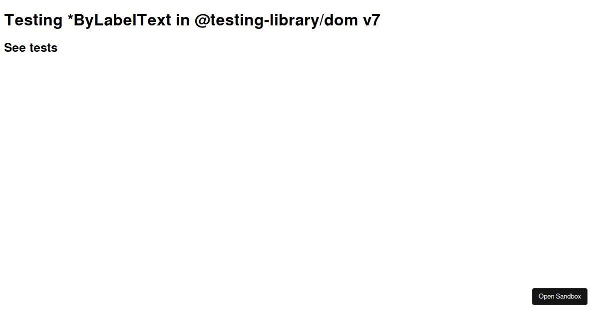 Dom Testing Library V7 Label Descendants Issue Codesandbox